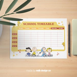 School Timetable, Snoopy, Weekly Planner Template, Planner ...
