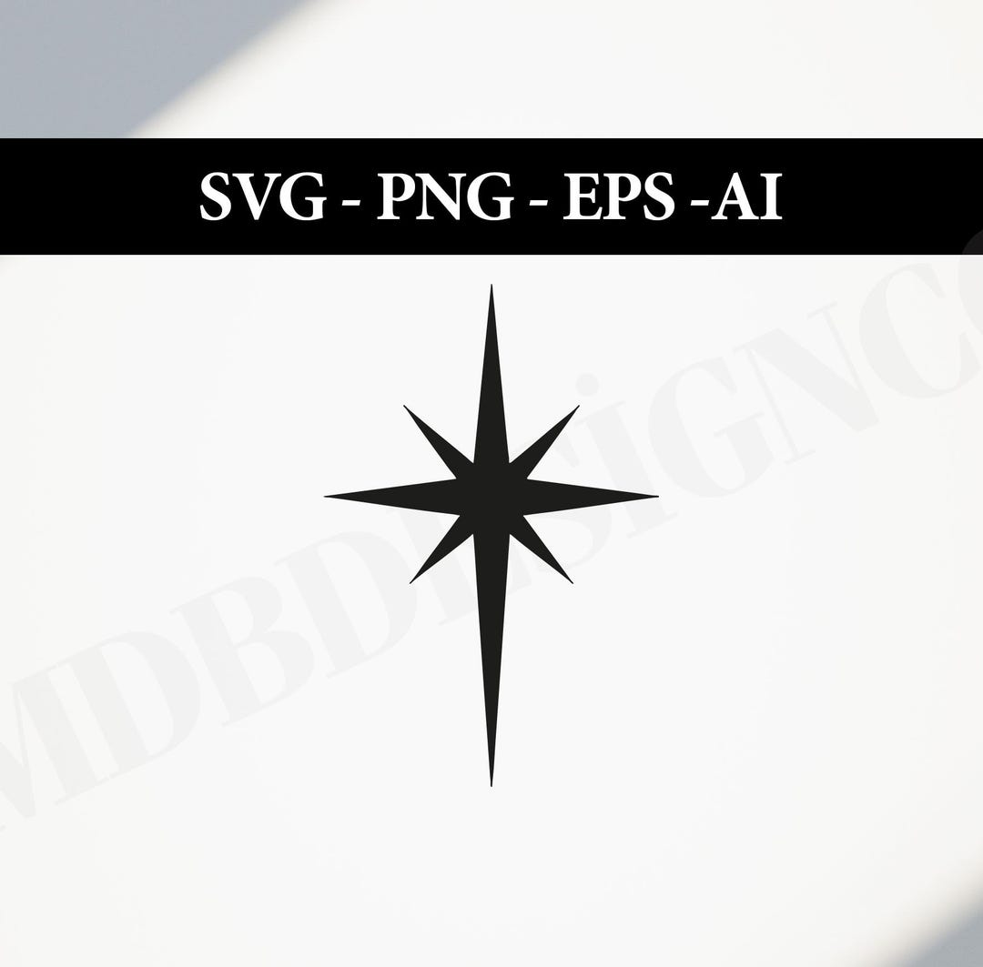 Star, North Star, SVG, Vector, Tattoo, Symbol, Love, Outline DIGITAL ...