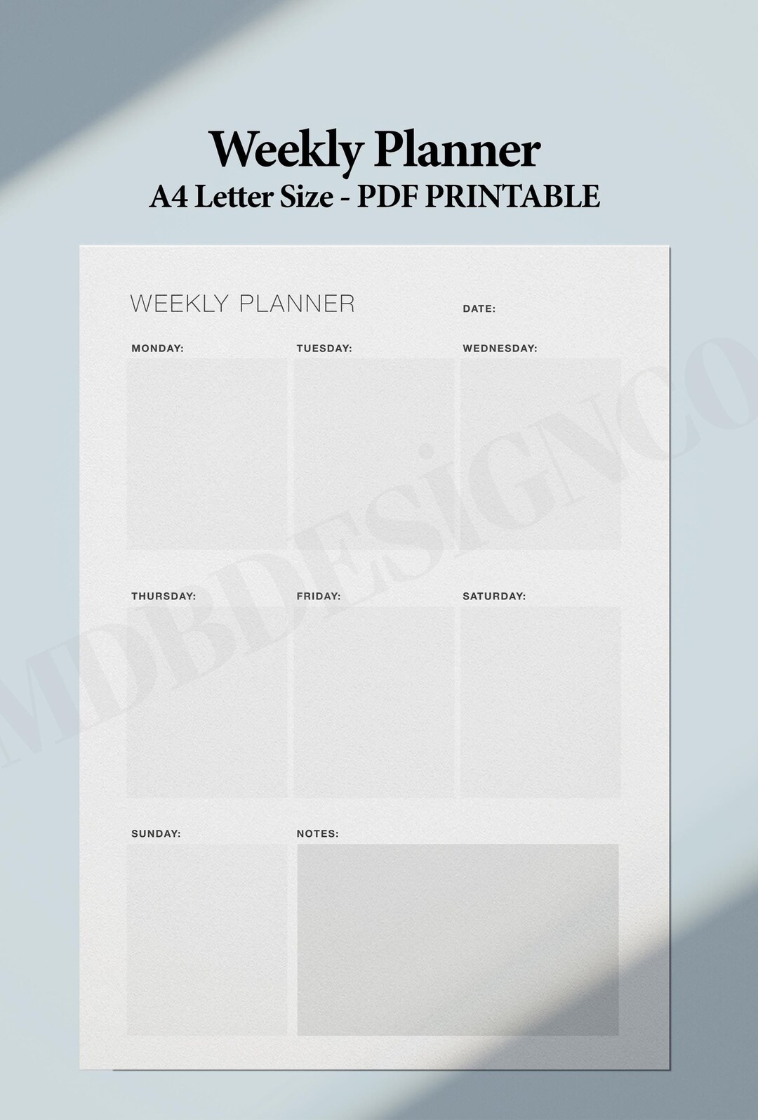 Weekly Planner Printable, Weekly Planner Template, Planner ...