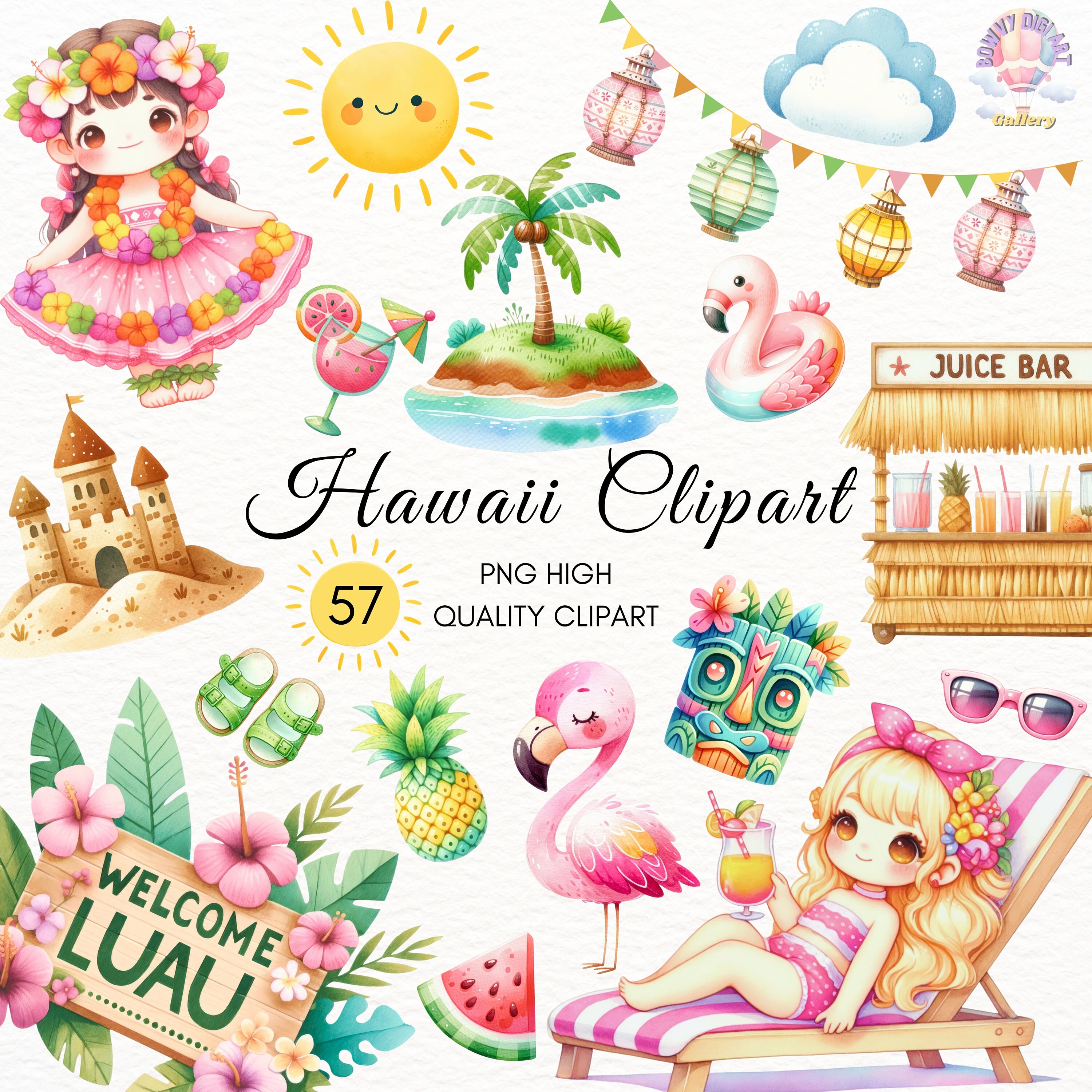 Hawaii Clipart,hawaii & Luau Clipart,luau Clipart,tiki Clipart, Summer ...