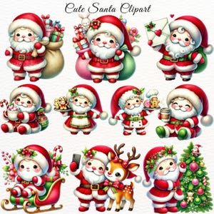 Adorable Santa Clipart,christmas Clipart,cute Christmas Clipart ...