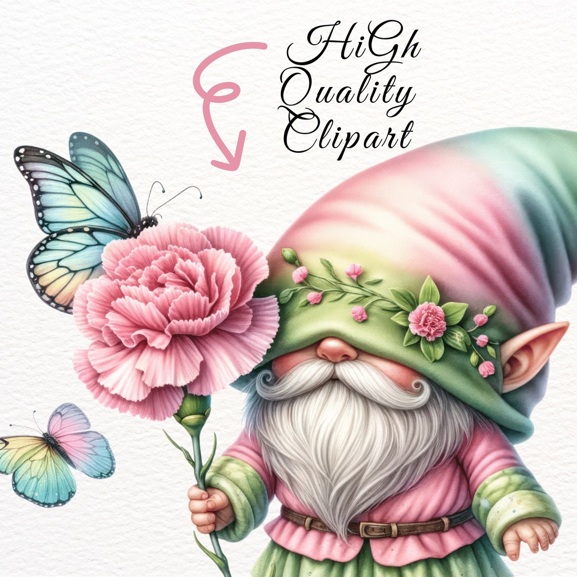 Spring Gnome Clipart,garden Gnome Png,easter Gnome Design,colorful ...