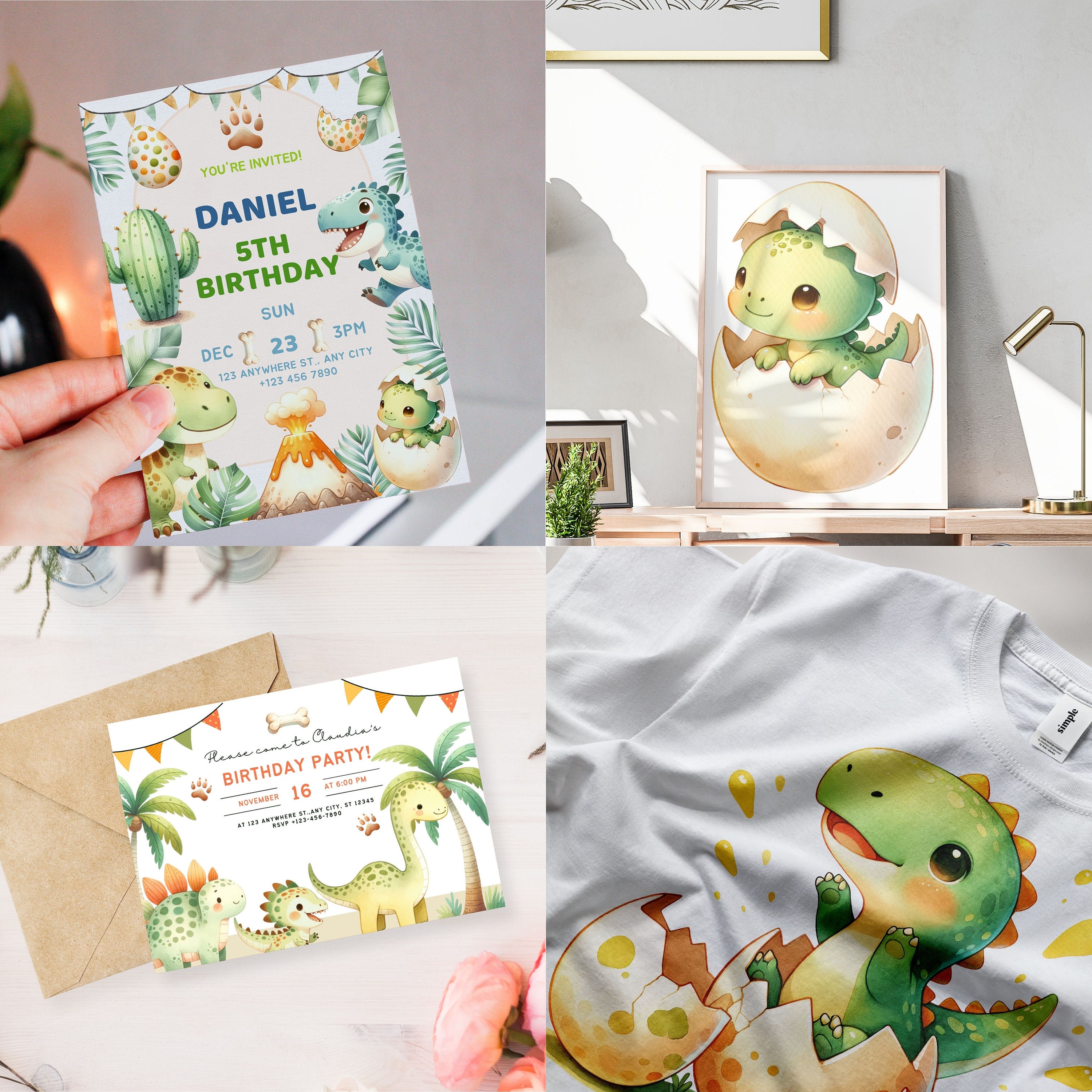 Watercolor Dinosaur Clipart,watercolor Cute Dinosaur Clipart,nursery ...