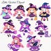 Little Witch Clipart,halloween Clipart,adorable Witchy Graphics ...