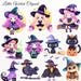 Little Witch Clipart,halloween Clipart,adorable Witchy Graphics ...