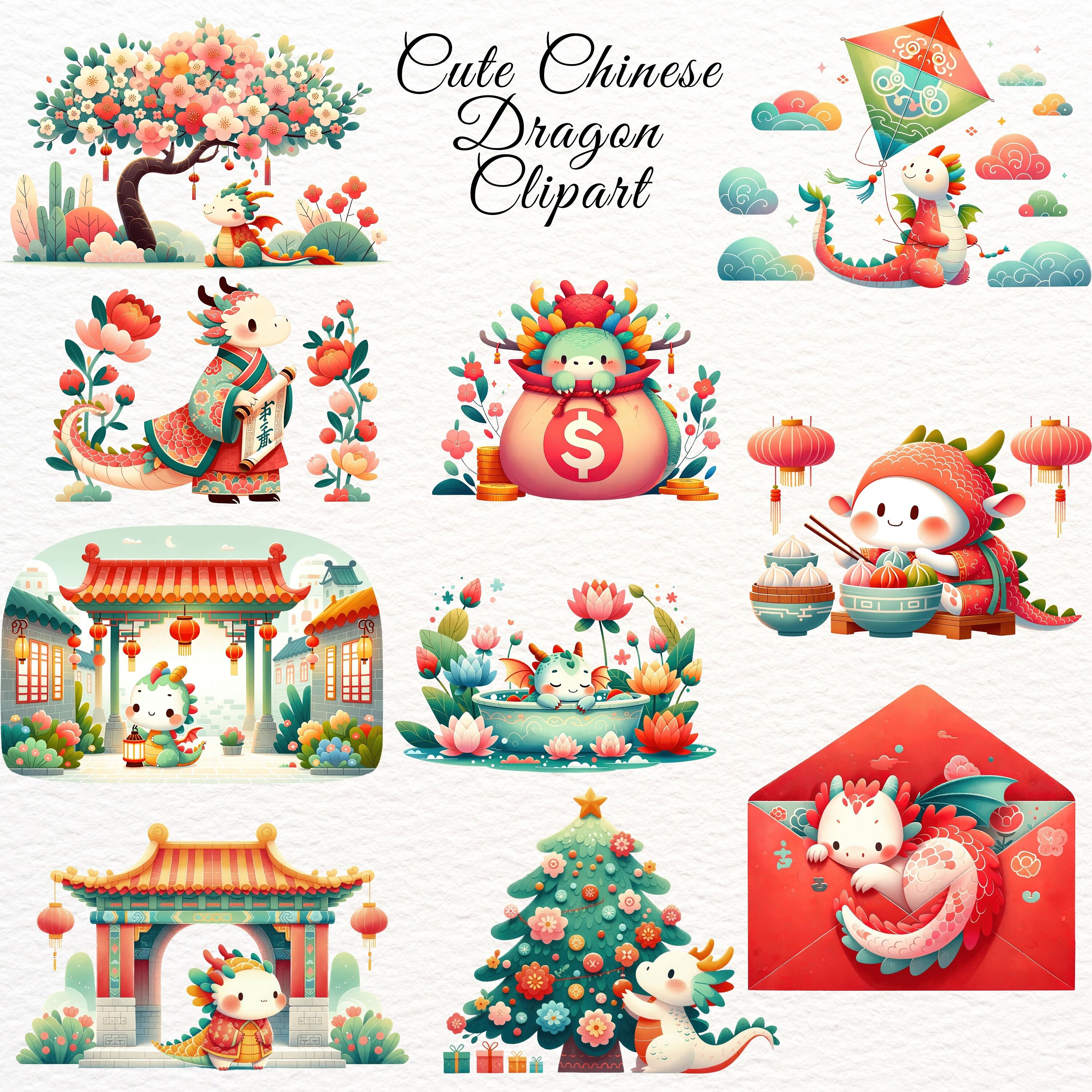 Cute Chinese Dragon Clipart,cute Dragon Clipart,chinese New Year Dragon ...