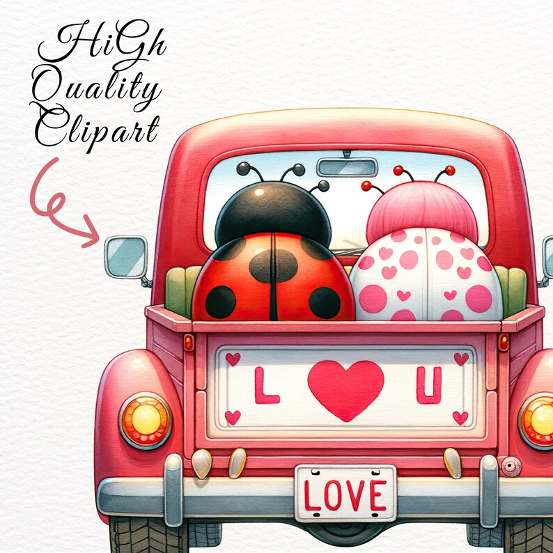 Valentine's Cute Ladybug Clipart,cute Ladybug Couple Digital Png,love ...