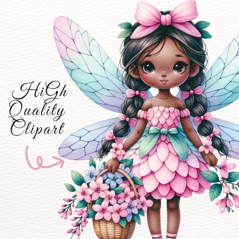 Fairy Garden Watercolor Clipart,cute Fairies Png,enchanted Forest ...
