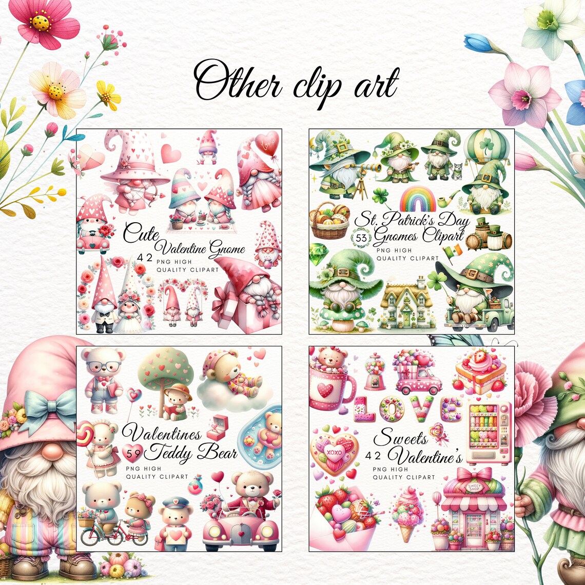 Spring Gnome Clipart,garden Gnome Png,easter Gnome Design,colorful ...