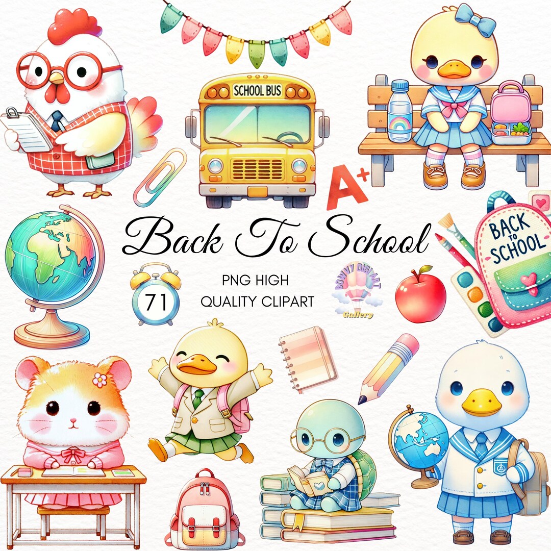 Back to School Clipart,school Clipart Set,school Supplies Clipart ...