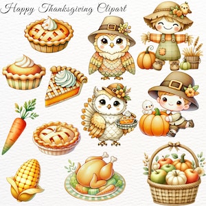 Thanksgiving Clipart,autumn Animals,turkey Clipart,fall Clipart,cute ...