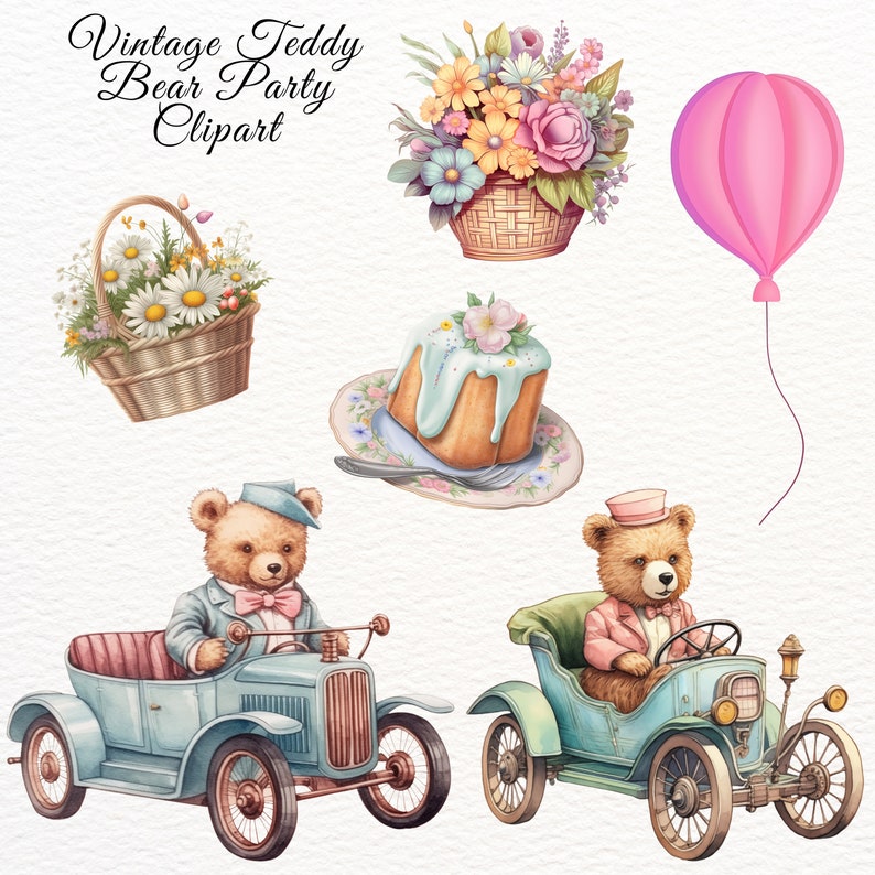 Watercolor Teddy Bear Clipart Png,vintage Teddy Bear,baby Shower ...