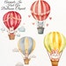Watercolor Animals in Hot Air Balloon Clipart: Nursery PNG (15 Images ...
