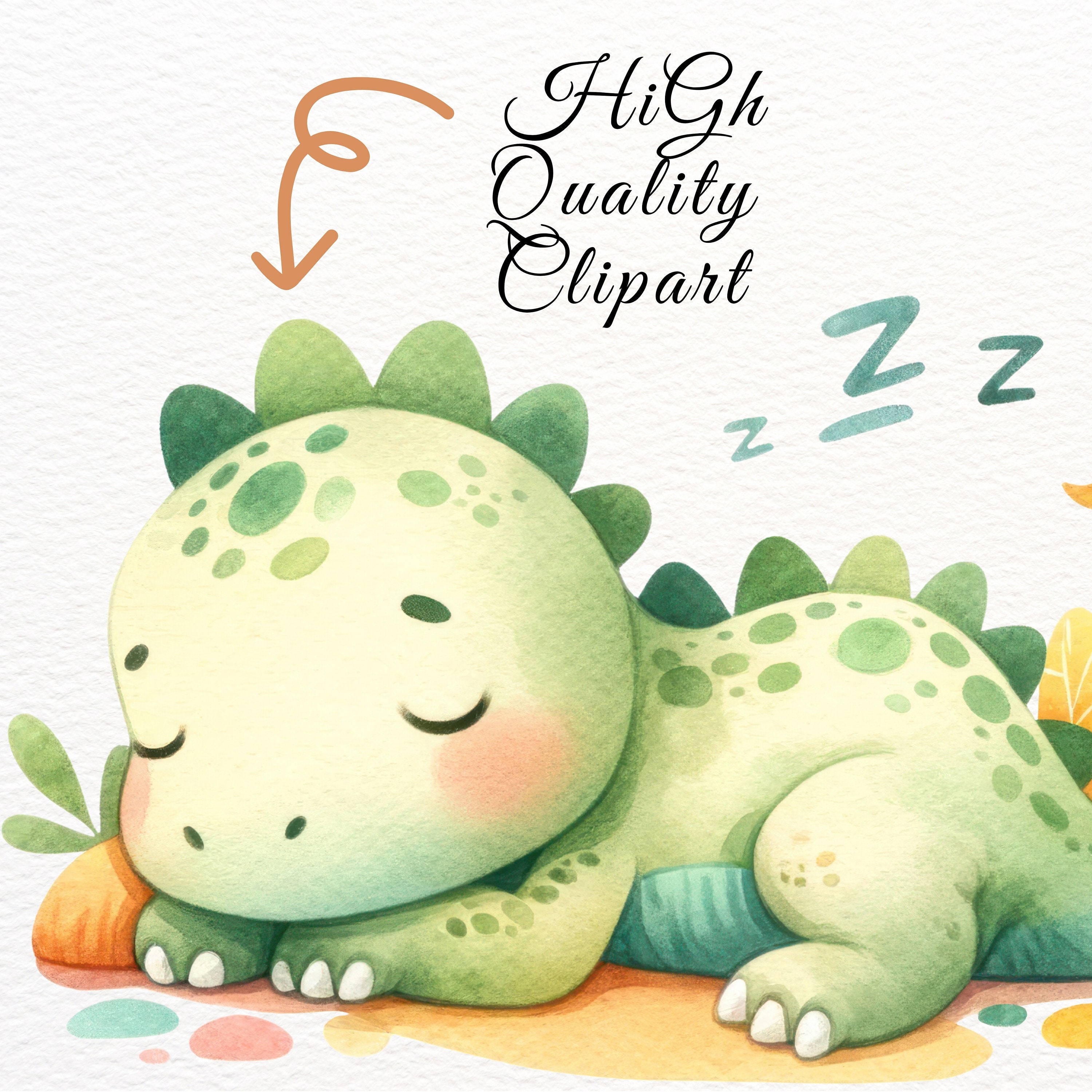 Watercolor Dinosaur Clipart,watercolor Cute Dinosaur Clipart,nursery ...