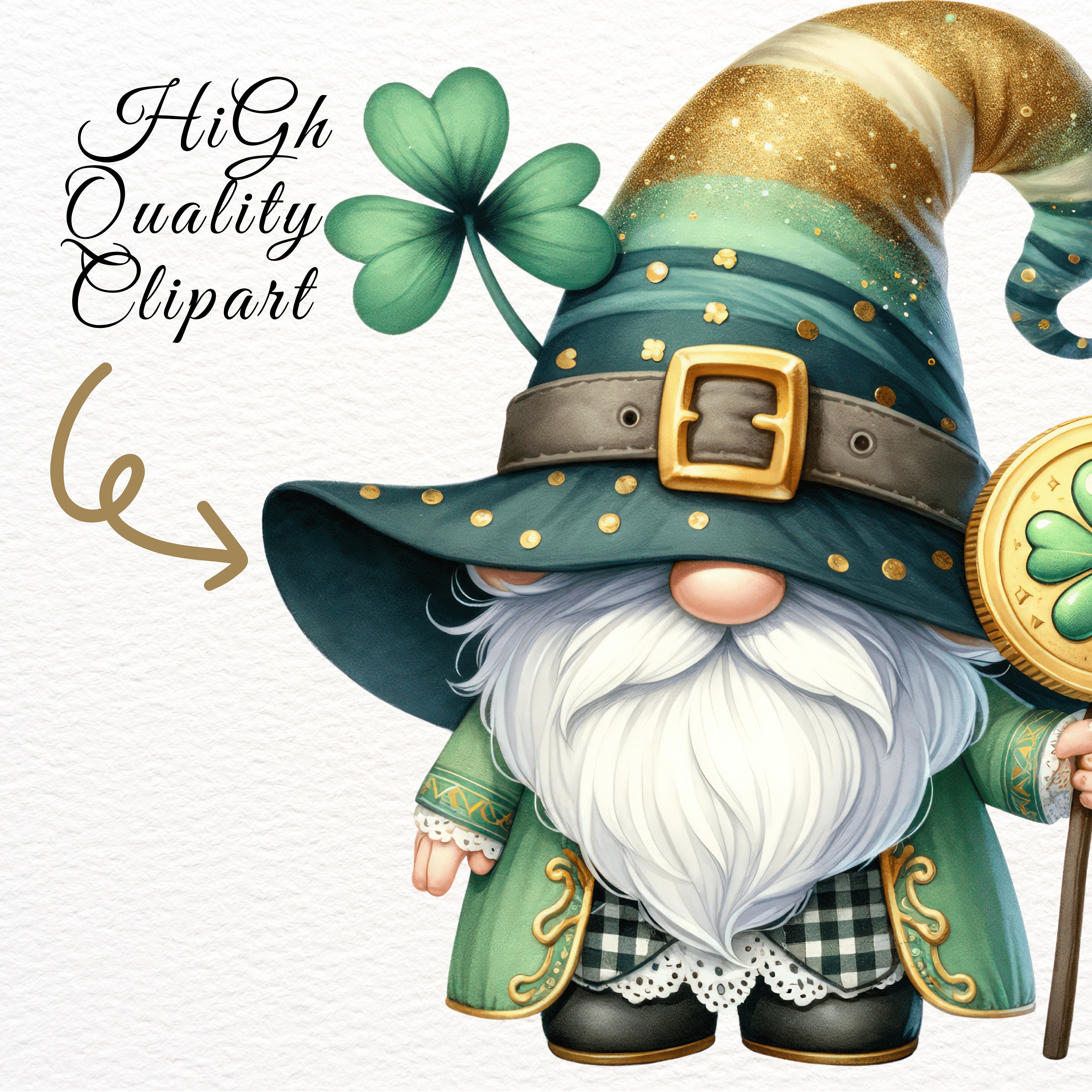Watercolor Saint Patricks Gnomes Clipart,st. Patrick's Day Gnomes ...