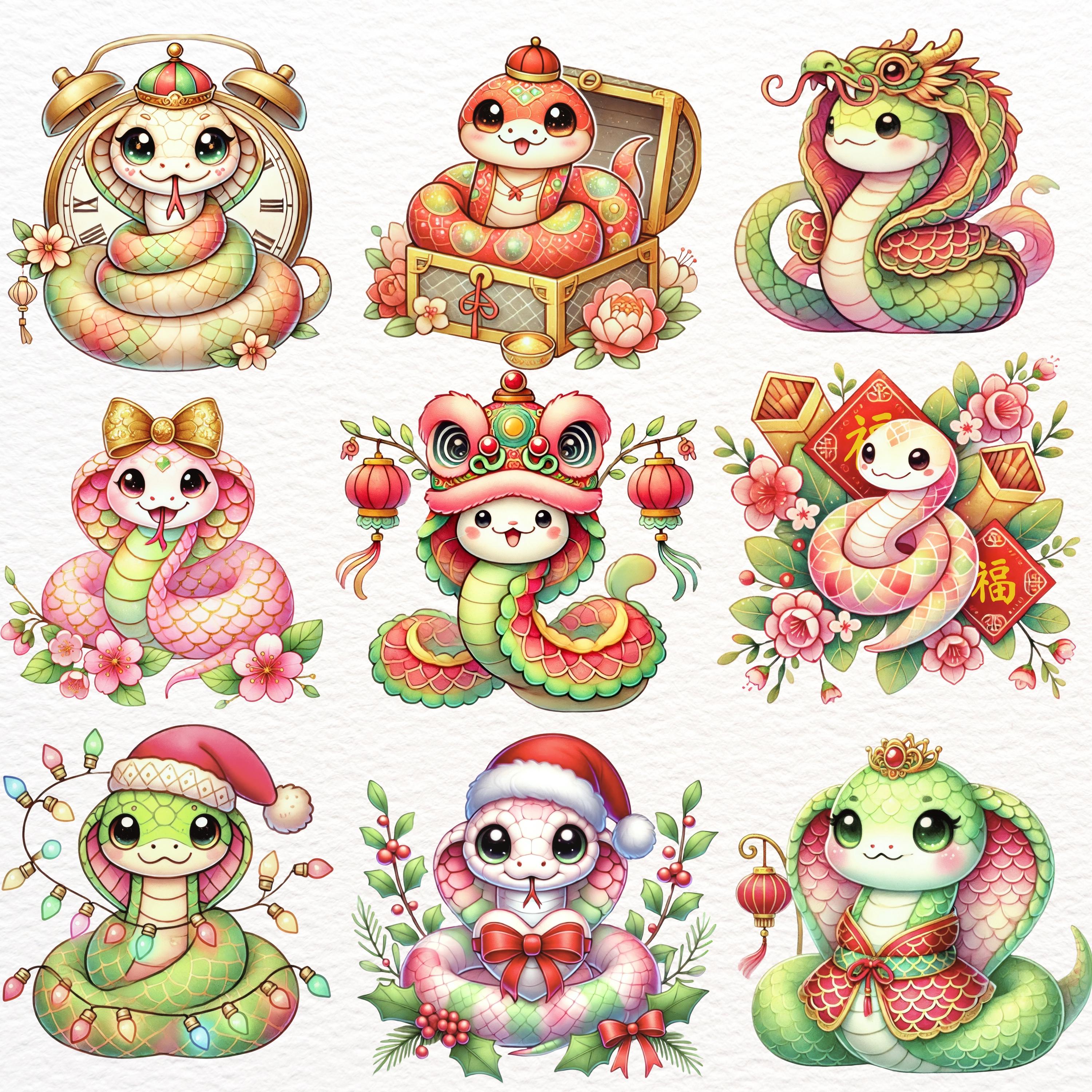 Year of the Snake Clipart: Chinese New Year PNG (50 Files) - Etsy