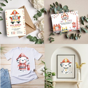 Cute Firefighters Clipart,fire Truck,watercolor Vehicles,watercolor ...