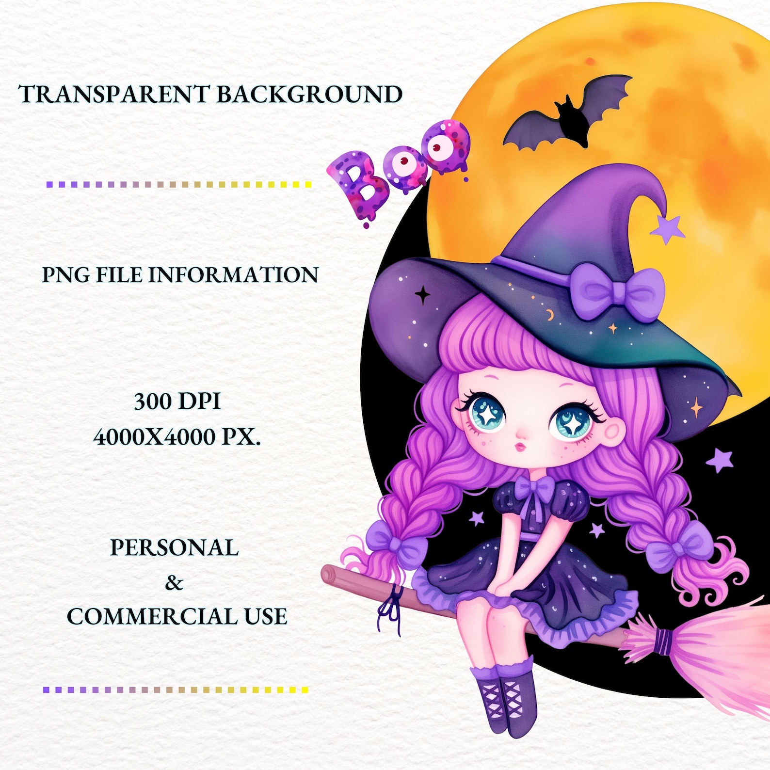 Little Witch Clipart,halloween Clipart,adorable Witchy Graphics ...