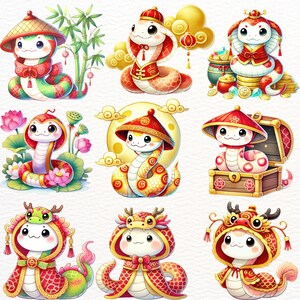 Year of the Snake Clipart: Lunar New Year PNG (digital Download) - Etsy