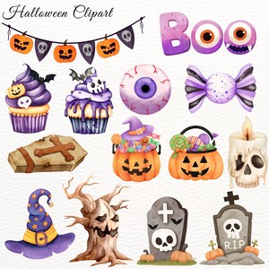 Halloween Clipart Bundle,cute Halloween Png,spooky Season,halloween ...