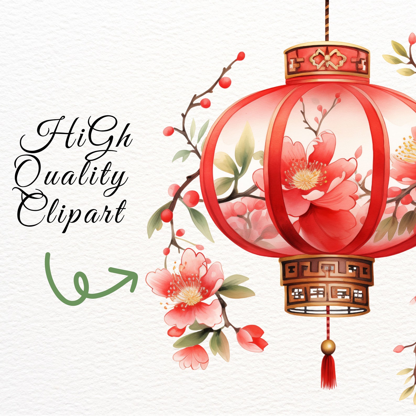 Cute Chinese New Year Watercolor Clipart,chinese New Year Clipart ...