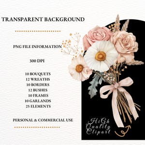 Neutral Watercolor Flowers Clipart,bohemian Flowers,terracotta Boho ...