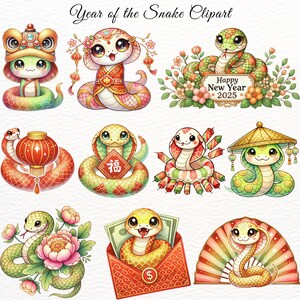Year of the Snake Clipart: Chinese New Year PNG (50 Files) - Etsy