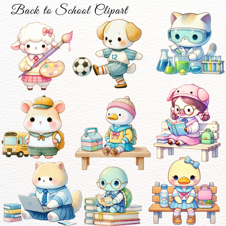 Back to School Clipart,school Clipart Set,school Supplies Clipart ...