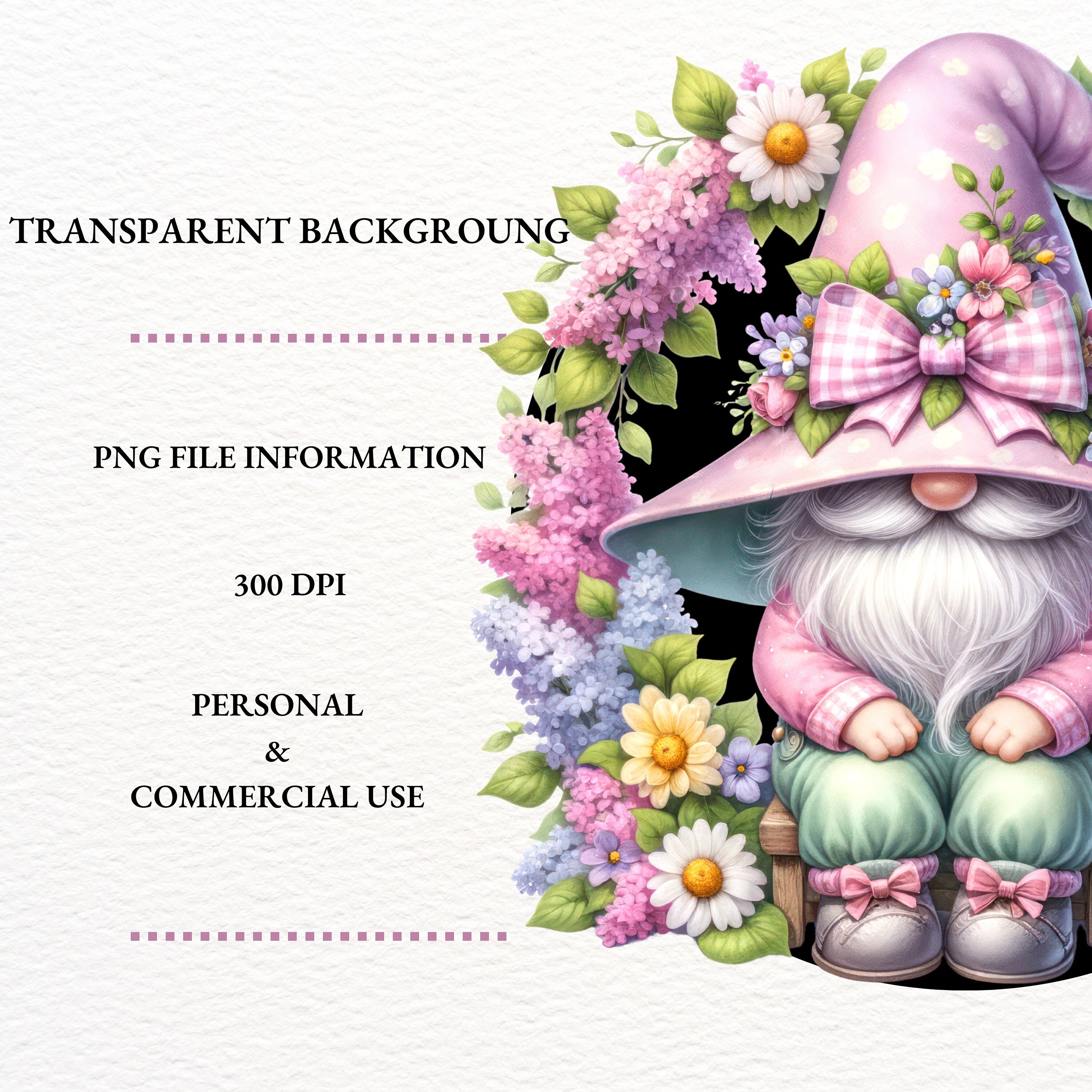 Spring Garden Gnome Clipart: Watercolor Flower Gnomes (digital Download ...