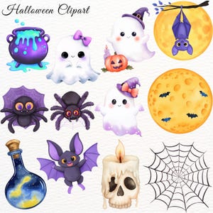 Halloween Clipart Bundle,cute Halloween Png,spooky Season,halloween ...