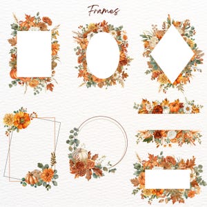 Pumpkins and Flowers,autumn Florals Clipart,pumpkin Clipart,fall Floral ...