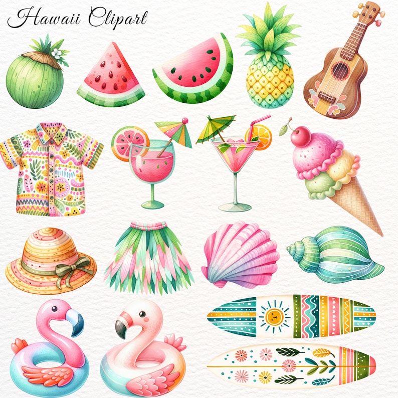 Hawaii Clipart,hawaii & Luau Clipart,luau Clipart,tiki Clipart, Summer ...