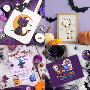 Halloween Clipart Bundle,cute Halloween Png,spooky Season,halloween ...