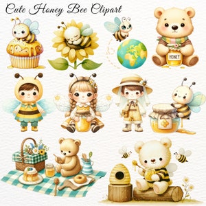 Cute Honey Bee Clipart,bee Clipart,bear Bee Clipart,bee Day Png,cute ...