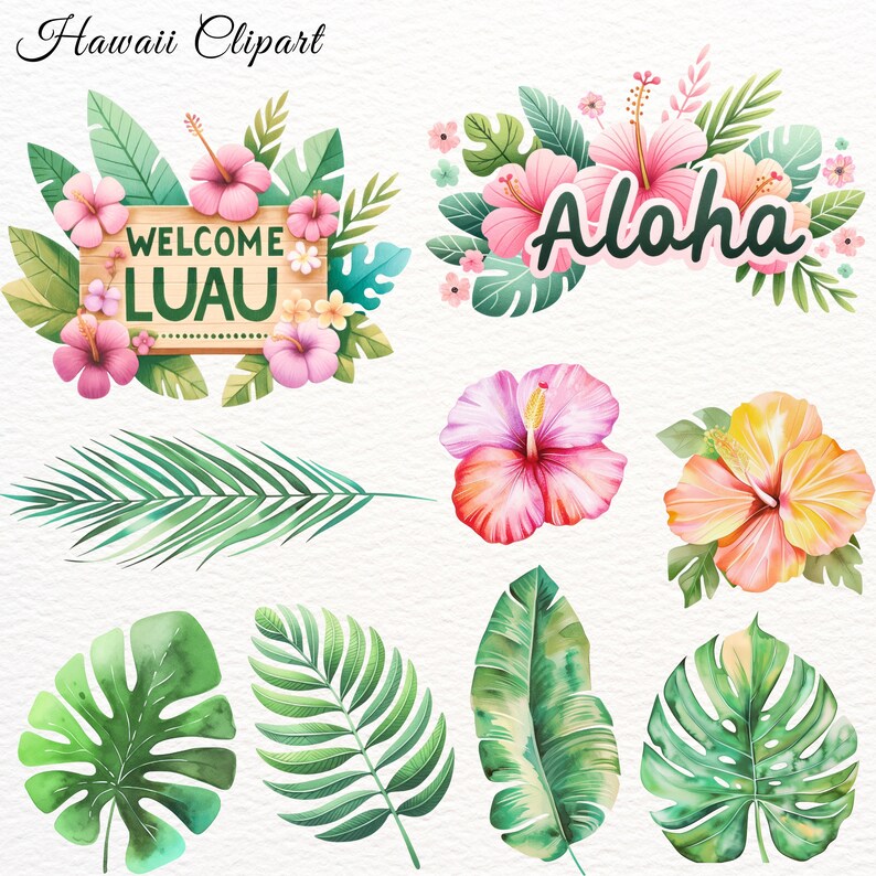 Hawaii Clipart,hawaii & Luau Clipart,luau Clipart,tiki Clipart, Summer ...