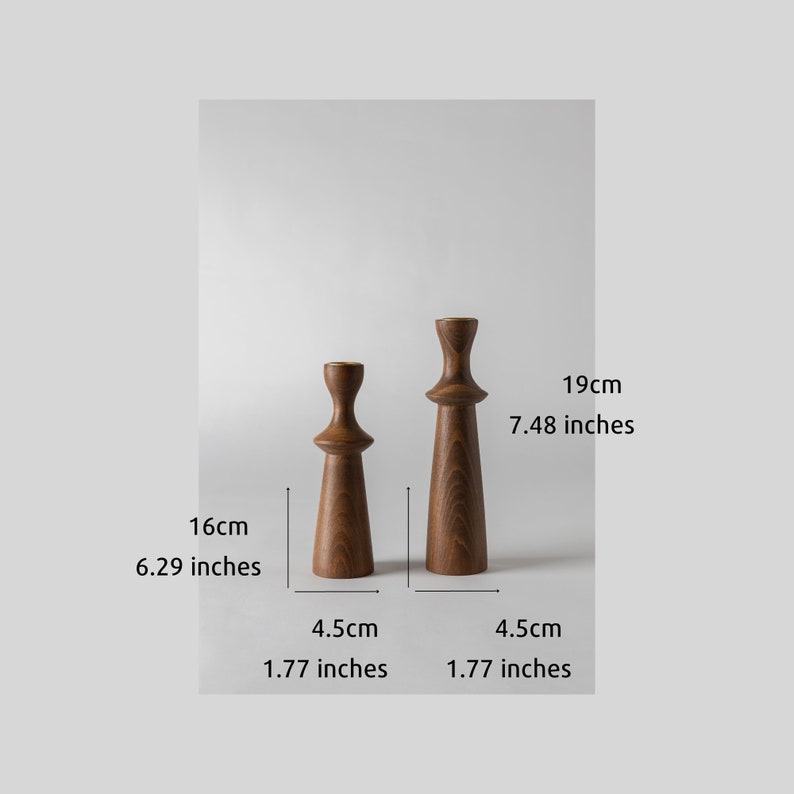 Candlesticks ITHACA Brown | Set of 2 Candlesticks | Wooden Candlestick ...