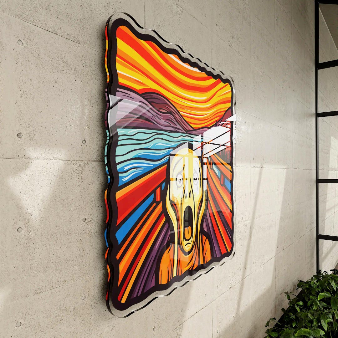 The Scream Modern Wall Art Decor, Minimalist Digital Prints, Boho Style ...