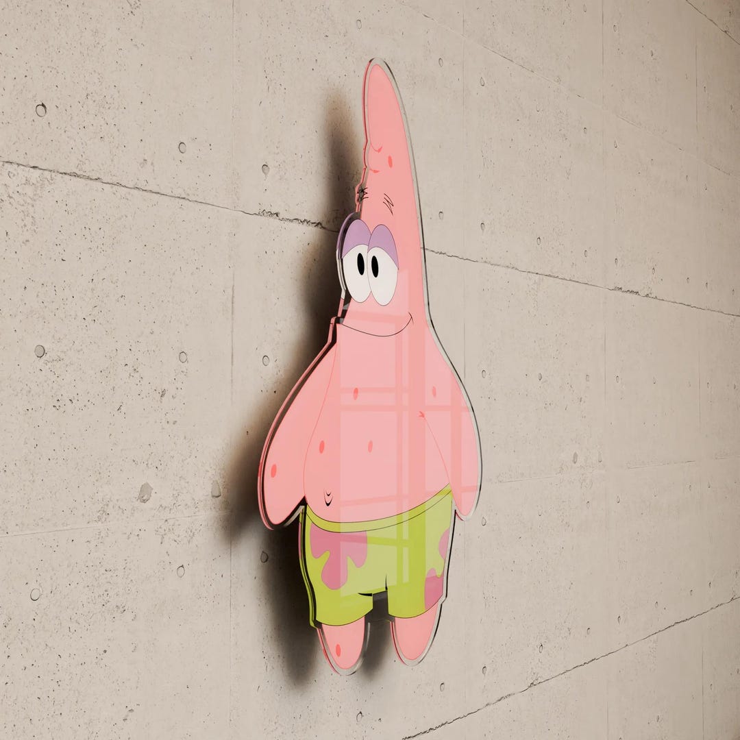 Spongebob Patrick - Acrylic Glass, Modern Wall Art Decor, Quality Glass ...