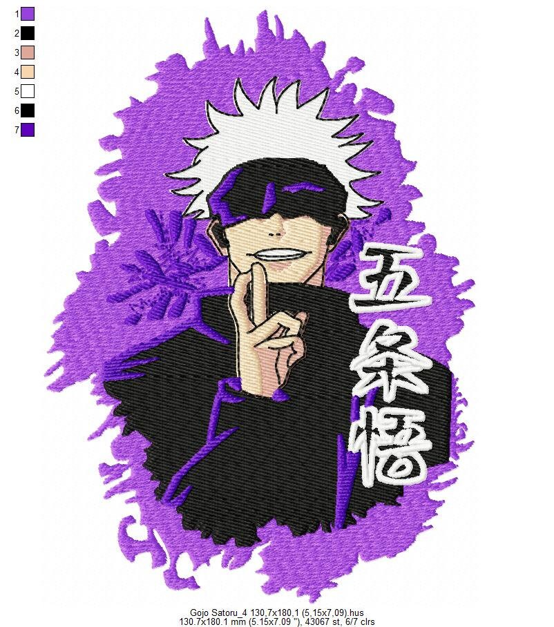 Gojo Satoru From the Anime Jujutsu Kaisen, Design for Embroidery ...