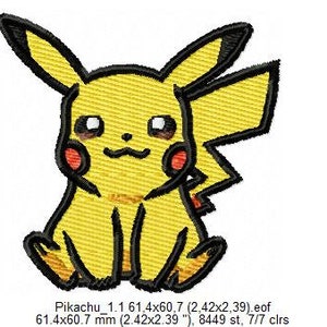 Yellow Pikachu From Pokemon Anime, Digital Design for Machine ...