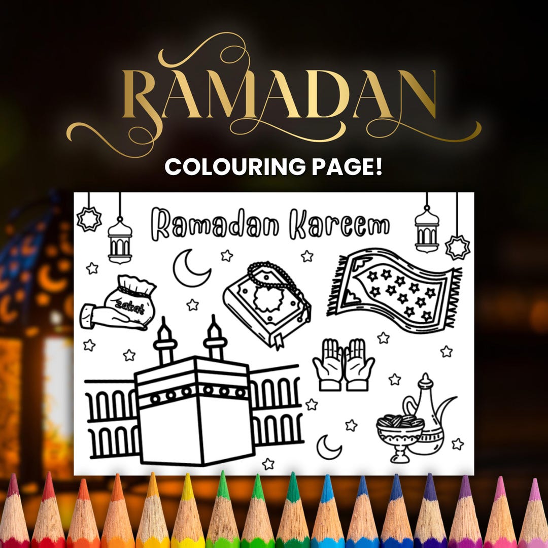 Ramadan Kareem Colouring Page, Instant Download, Printable Coloring ...
