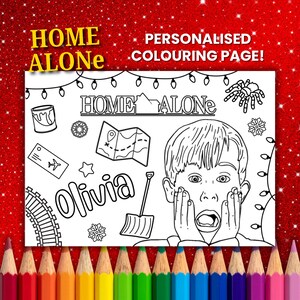 Personalised Home Alone Colouring Page, Instant Download, Printable ...