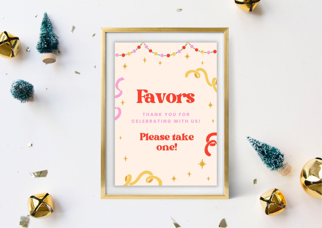 Printable Christmas Sleepover Favors Sign, Christmas Party, Digital ...
