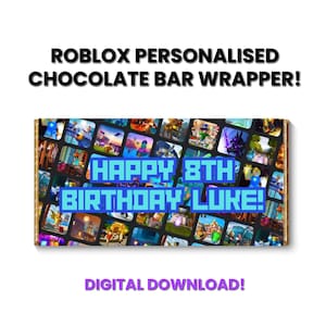 Roblox Inspired Chocolate Bar Wrappers, Birthday Gift, Party Decor ...