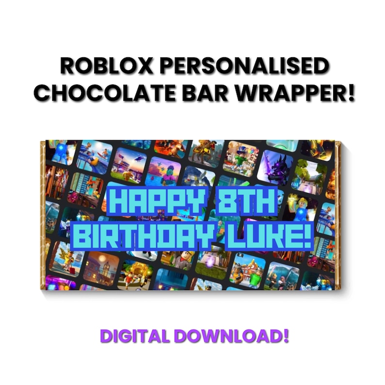 Roblox Inspired Chocolate Bar Wrappers, Birthday Gift, Party Decor ...