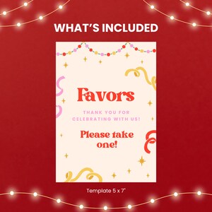 Printable Christmas Sleepover Favors Sign, Christmas Party, Digital ...