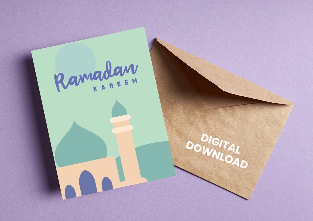 Ramadan Kareem Printable Card, Printable Muslim Greeting Cards, Islamic ...