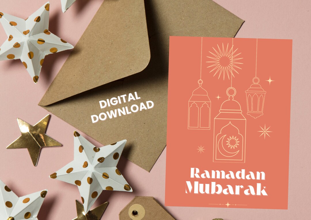 Ramadan Mubarak Printable Card, Printable Muslim Greeting Cards ...