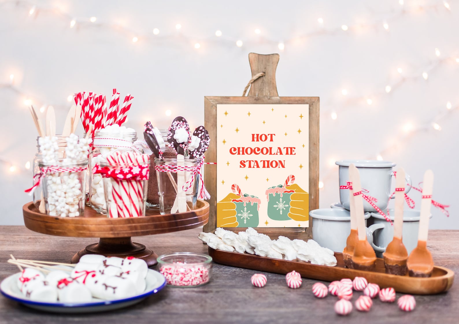 Printable Hot Chocolate Station Sign, Christmas Party Decor, Hot Coco ...