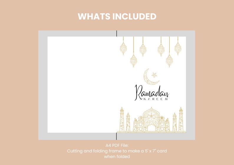 Ramadan Kareem Printable Card, Printable Muslim Greeting Cards, Islamic ...